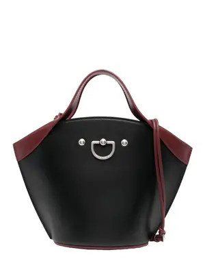 DURAZZI MILANO Two-tone Leather Tote Bag - Black