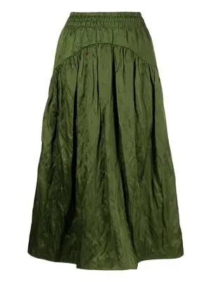 Vince Crushed A-line Skirt - Green