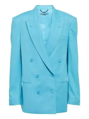 Stella McCartney Stella McCartney Double-Breasted Twill Blazer Blue