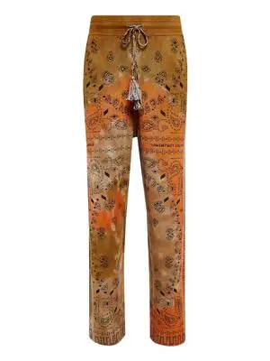 Alanui Bandana Piquet Jacquard Cotton Pants - Multicoloured