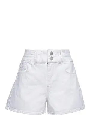FRAME Triple-stitch High-rise Denim Shorts - White