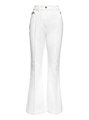 Patou Embellished High-rise Flare Jeans - White
