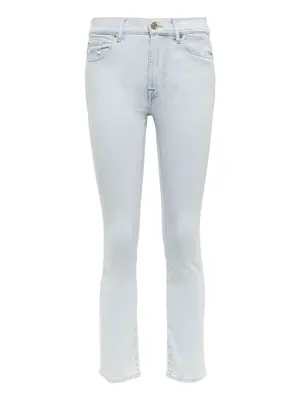 7 For All Mankind Roxanne Mid-rise Slim Jeans - Blue