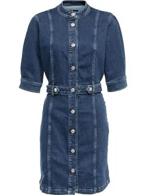 7 For All Mankind Marina Denim Mini Shirt Dress - Blue