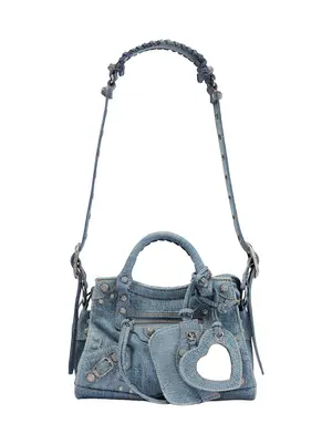 Balenciaga Neo Cagole Xs Denim Shoulder Bag - Blue