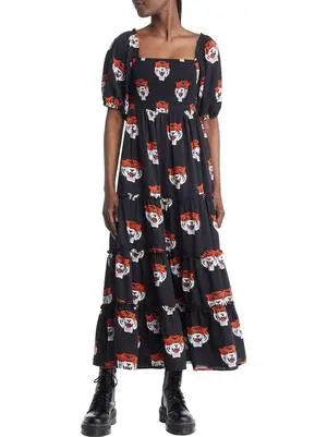 DRESSED IN LALA Smocked Maxi Dress - Black Tigress