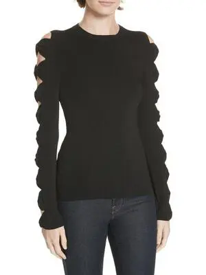 Ted Baker London Cutout Sleeve Pullover - Black