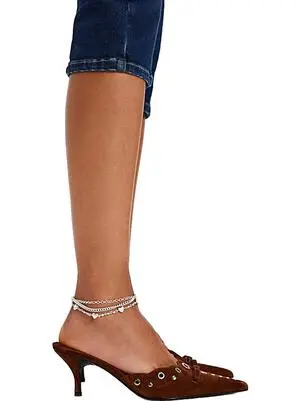 Jeffrey Campbell Arabella Heels - Dark Tan Suede Silver