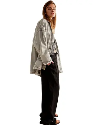 Free People Free People We The Free Madison City Denim Jacket Grey