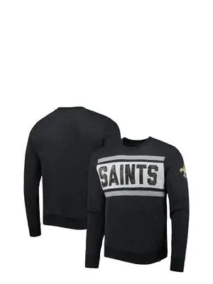 '47 47 Heathered New Orleans Saints Bypass Tribeca Pullover Sweatshirt - Black