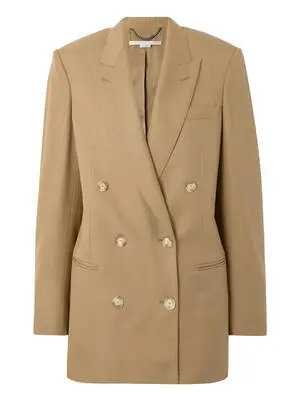 Stella McCartney Double-breasted Grain De Poudre Blazer - Brown