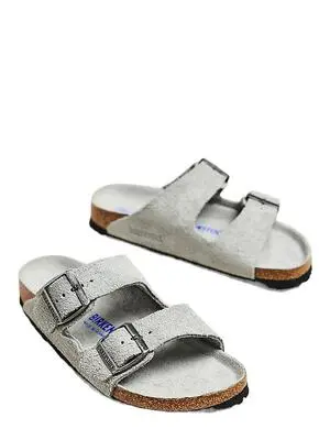 BIRKENSTOCK Arizona Suede Soft Footbed Sandals Pure Sage