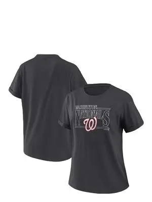 WEAR BY ERIN ANDREWS Washington Nationals Oversized Boyfriend T-shirt - Charcoal