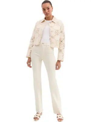 VERONICA BEARD Cameron Boot-Cut Jeans With Raw Hem