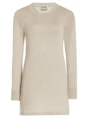 Miu Miu Maglieria Cashmere-silk Mini Dress - Grey