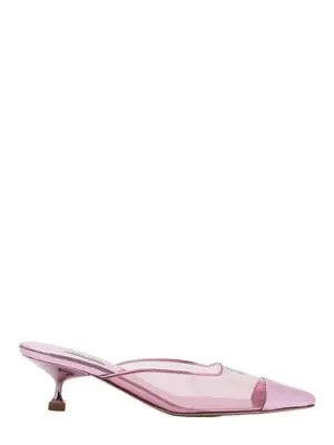 Miu Miu Metallic Sabot Mules - Pink