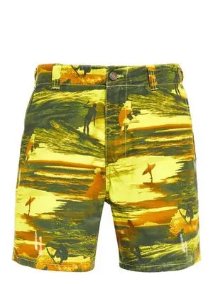 ERL Printed Cotton Shorts - Yellow
