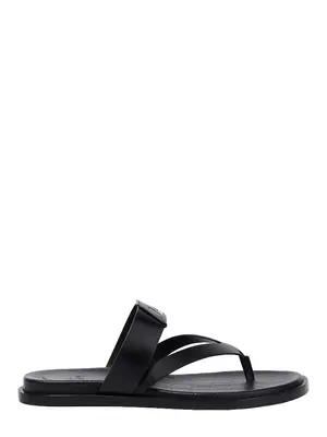 CHRISTIAN LOUBOUTIN Logo Leather Sandals - Black