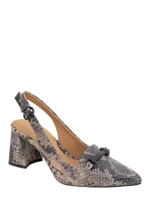 Gentle Souls By Kenneth Cole Dionne Slingback Pumps - Brown Snake Leather