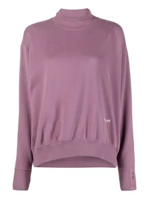 Rlx Ralph Lauren Embroidered-logo Mock-neck Jumper - Purple