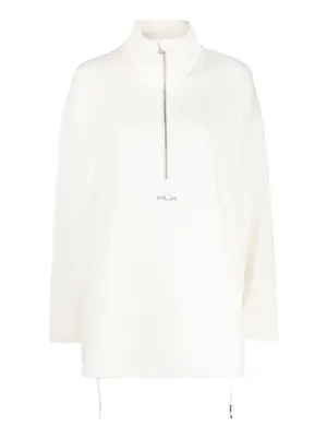 Rlx Ralph Lauren Oversized Quarter-zip Sweatshirt - Neutrals