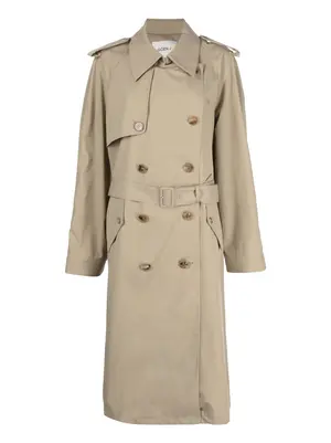 GOEN.J Goen.J Contrast-Panel Double-Breasted Trench Coat