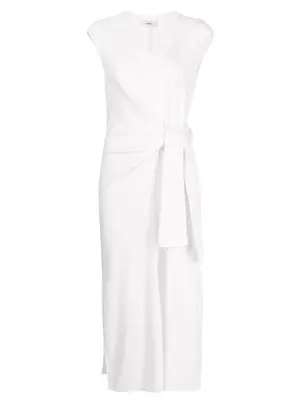 Goen.j Twist-detail Midi Dress - White