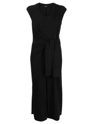 Goen.j Twist-detail Midi Dress - Black