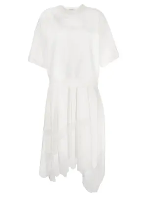 Goen.j Layered Lace-trimmed Midi Dress - White