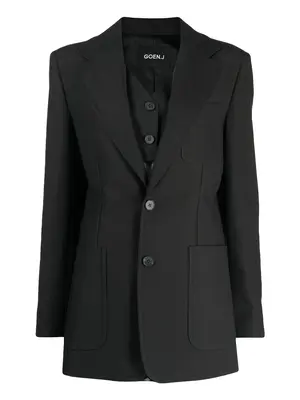 Goen.j Notched-lapel Single-breasted Blazer - Black
