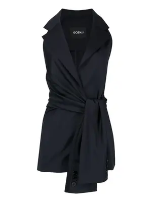 Goen.j Knotted Sleeveless Blazer - Blue