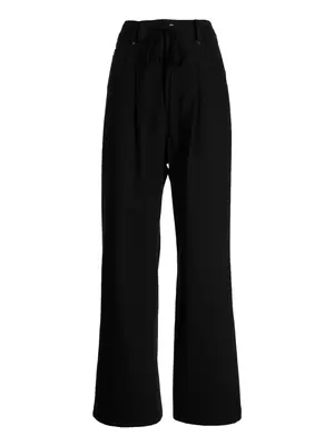 Goen.j Contrasting-panel Wide-leg Trousers - Black