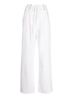 Goen.j Contrasting-panel Wide-leg Trousers - White