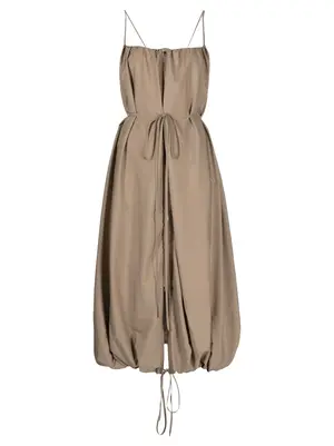 Goen.j Zip-embellished Taffeta Dress - Brown