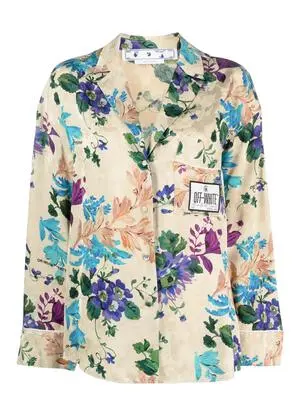 Off-White Floral Print Long-sleeve Shirt - Multicolour