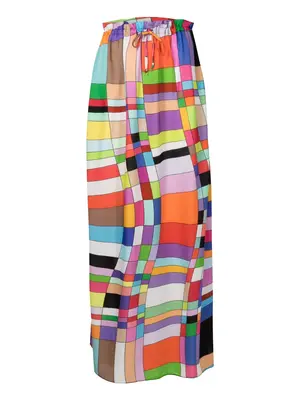AMIR SLAMA Geometric-print Maxi Skirt - Multicolour