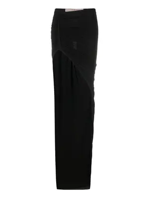 Rick Owens Asymmetric Maxi Skirt - Black