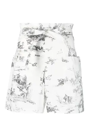 Philosophy Di Lorenzo Serafini Graphic-print Belted Shorts - White