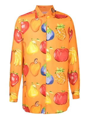 AMIR SLAMA Fruit-print Shirt - Orange