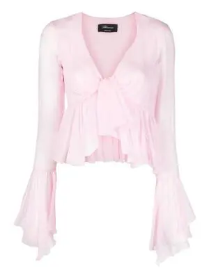 BLUMARINE Long-Sleeve Silk Blouse