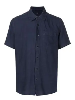 OSKLEN Short-sleeve Linen Shirt - Blue