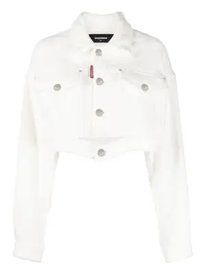 Dsquared2 Cropped Denim Jacket - White