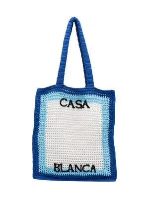 Casablanca Atlantis Crochet-knit Tote Bag - Blue
