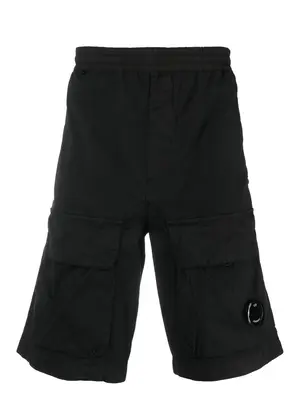 C.P. COMPANY Logo-patch Cargo Shorts - Black