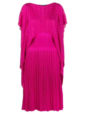 ANTONINO VALENTI Pleated Slit-sleeve Dress - Pink