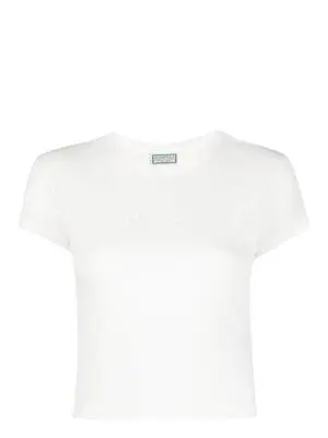 Guess Logo-print Cropped T-shirt - White