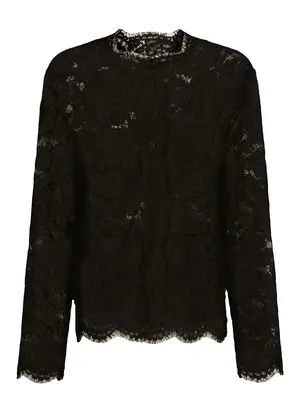 Dolce & Gabbana Floral-lace Single-breasted Jacket - Black
