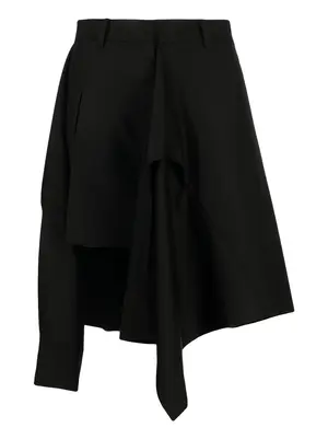 Goen.j Layered Asymmetric Skirt - Black