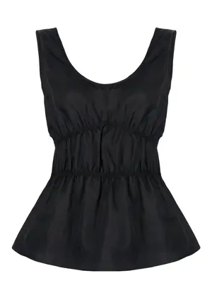Goen.j Ruched Sleeveless Top - Black