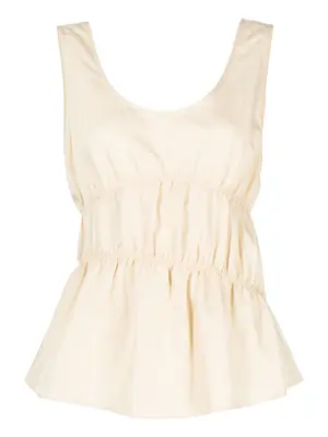 Goen.j Ruched Sleeveless Top - Yellow